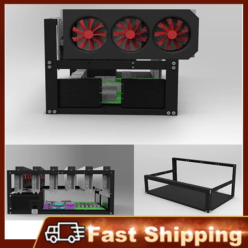 Stock Available Steel Open Air Miner Mining Frame Rig Case Up To 6 Gpu ...