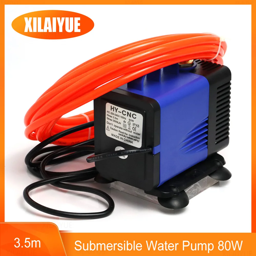 New-Submersible-Water-Pump-80W-3-5M-3500L-H-IPX8-220V-5M-Water-Pipe-for ...