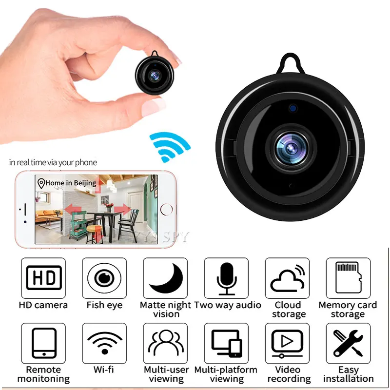 Mini Wifi Camera Smart Auto IR Cut Night Vision HD Video Motion Sensor ...