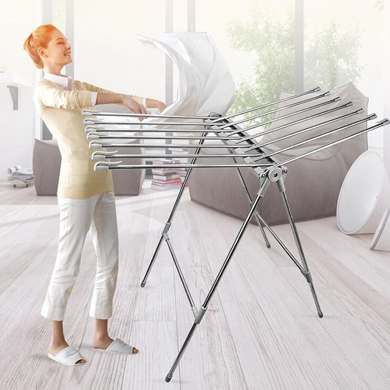 Stainless-Steel-Multifunctional-Hanger-Foldable-Clothes-Drying-Rack ...