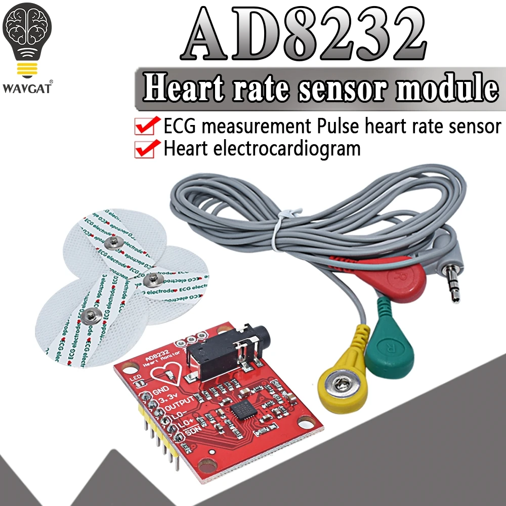 Módulo Wavgat ecg ad8232 para arduino uno r3|Circuitos integrados ...