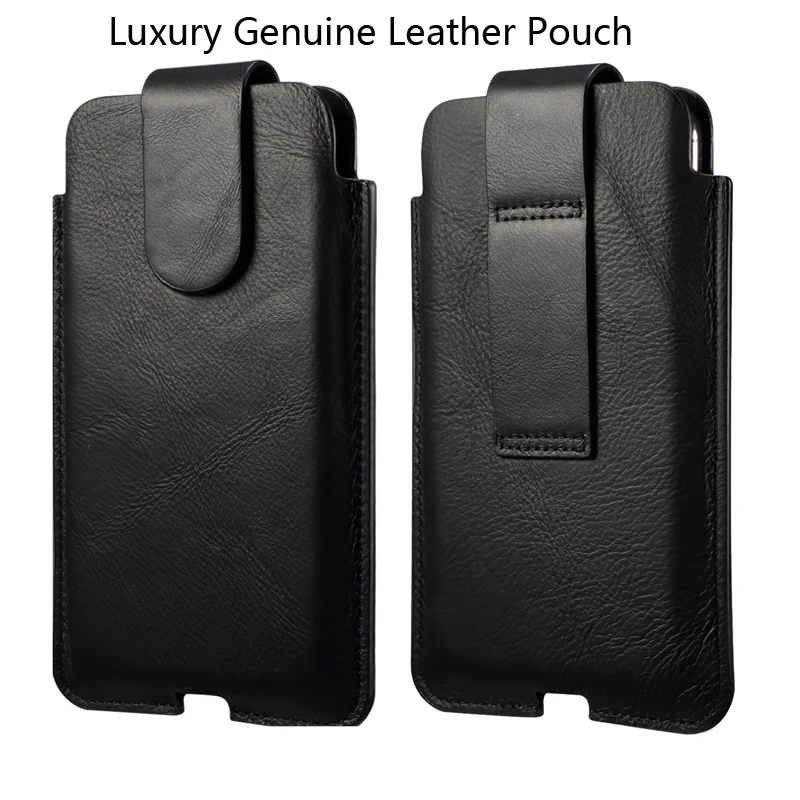 Universal 4.7 7.2 inch Genuine Leather Men's Belt Case For iPhone 13 12 ...