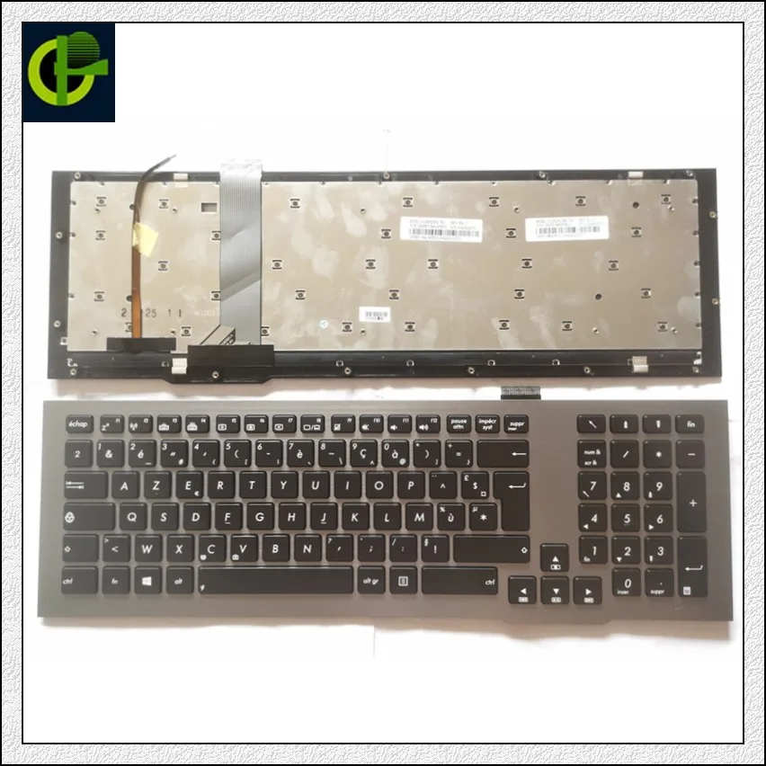 Original French Azerty Backlit keyboard for asus rog G75VW G75 G75V ...