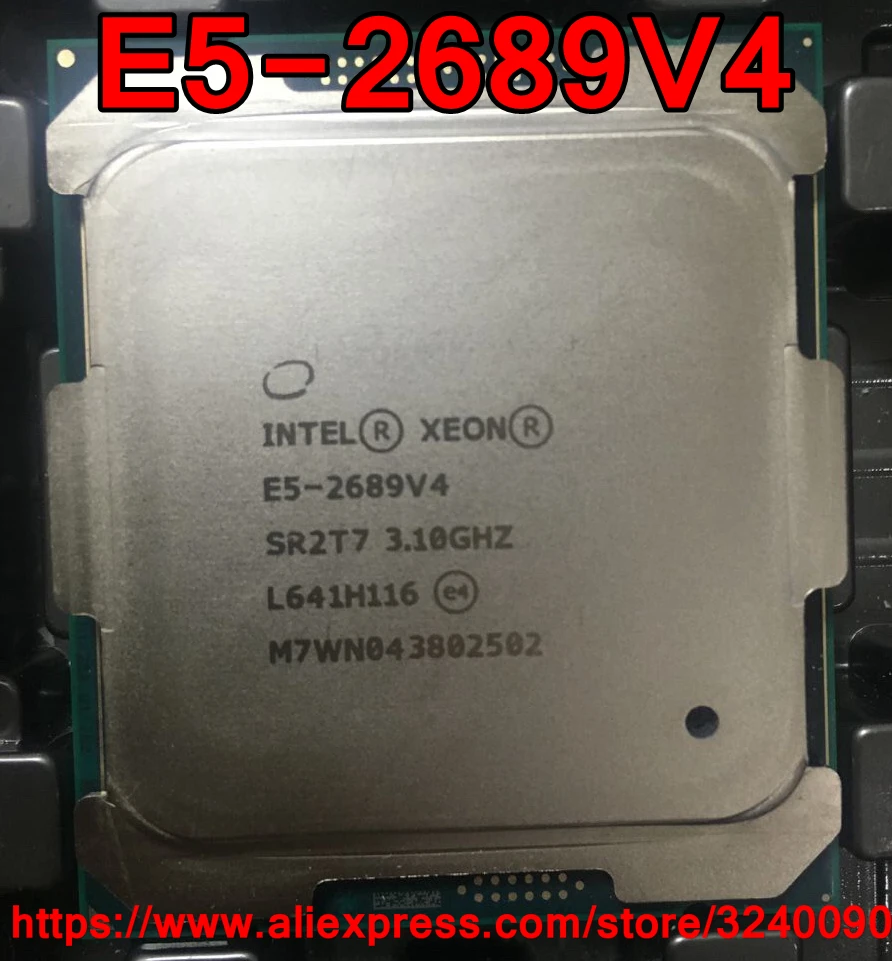 Intel Xeon CPU E5 2689V4 SR2T7 3.10GHz 10 코어 25M LGA2011 3 V4 프로세서 E5 ...