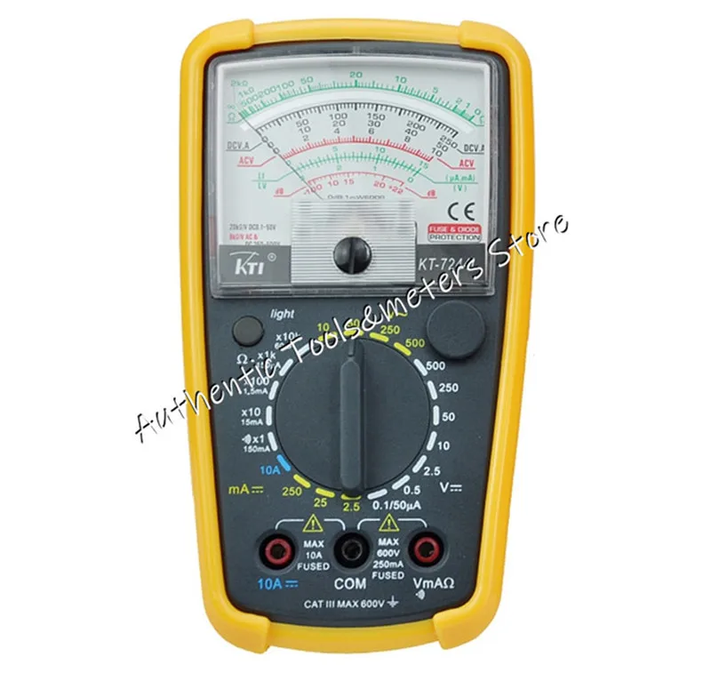 KTI-KT7244L-Sensitivity-Analog-Multimeter-Volt-meter-ACV-DCV-DCA-OHM ...