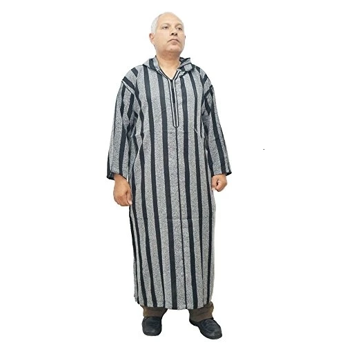 Chilaba-djellaba-marroqu-con-capucha-para-hombre-Tejido-de-algod-n-con ...