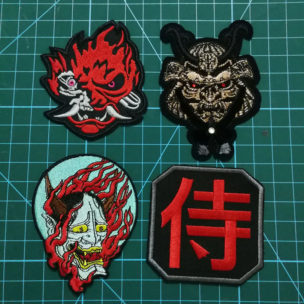 Japanese Samurai Patches badges of Embroidered japan biker rider ...
