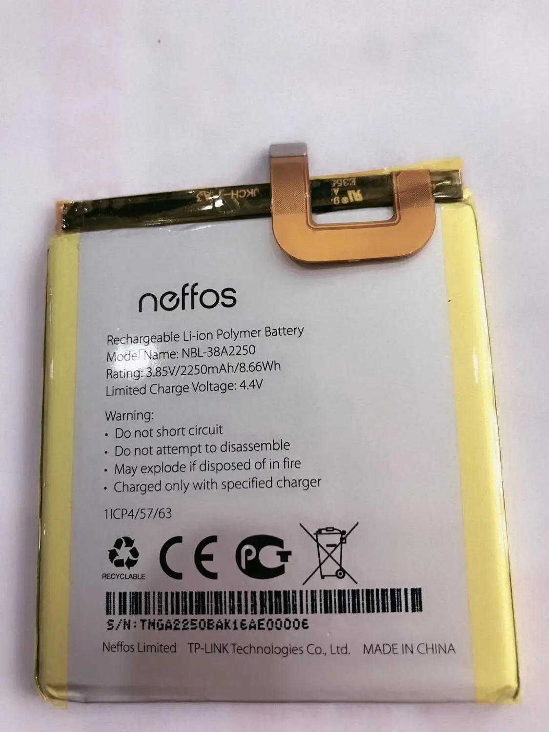 2250mah Nbl-38a2250 Replacement Battery For Tp-link Neffos X1 32gb Rechargeable Li-polymer ...
