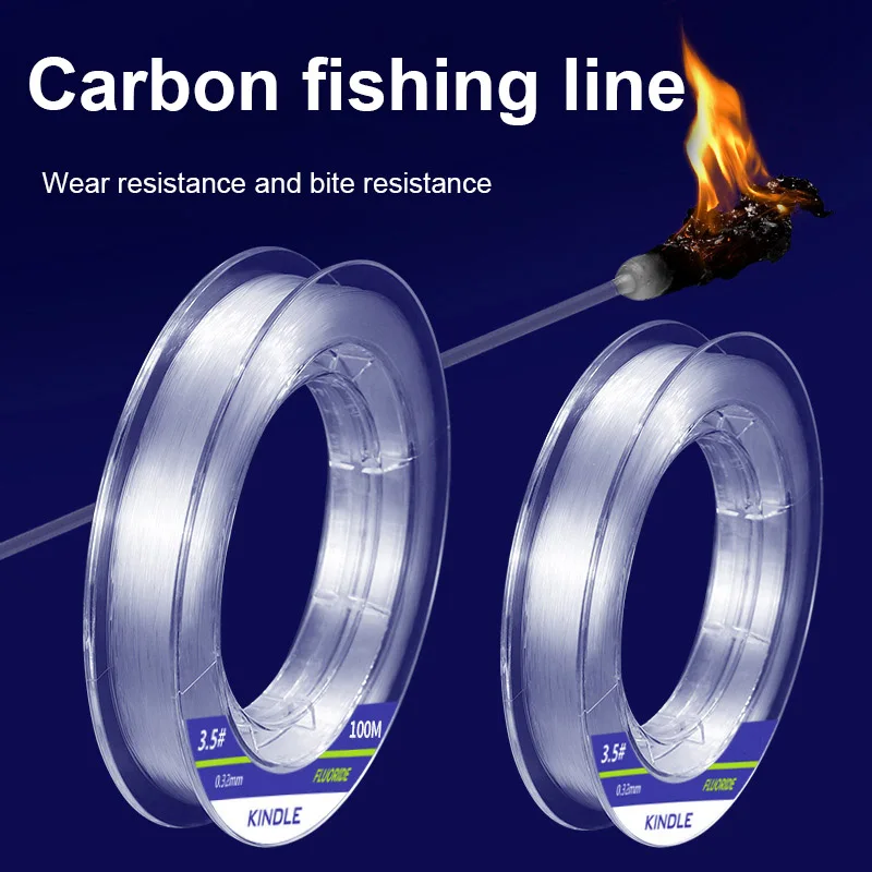 100M Carbon Fishing Line Lure Transparent Main Line Front Guide Line ...
