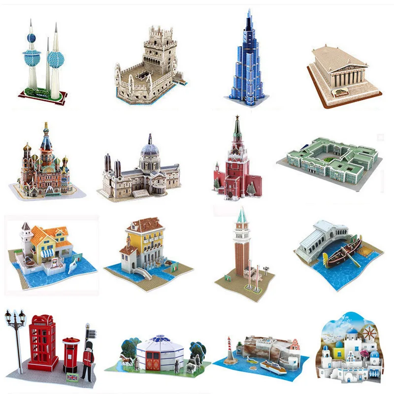 World-Famous-Building-Model-3D-three-dimensional-Paper-Puzzle-Children ...