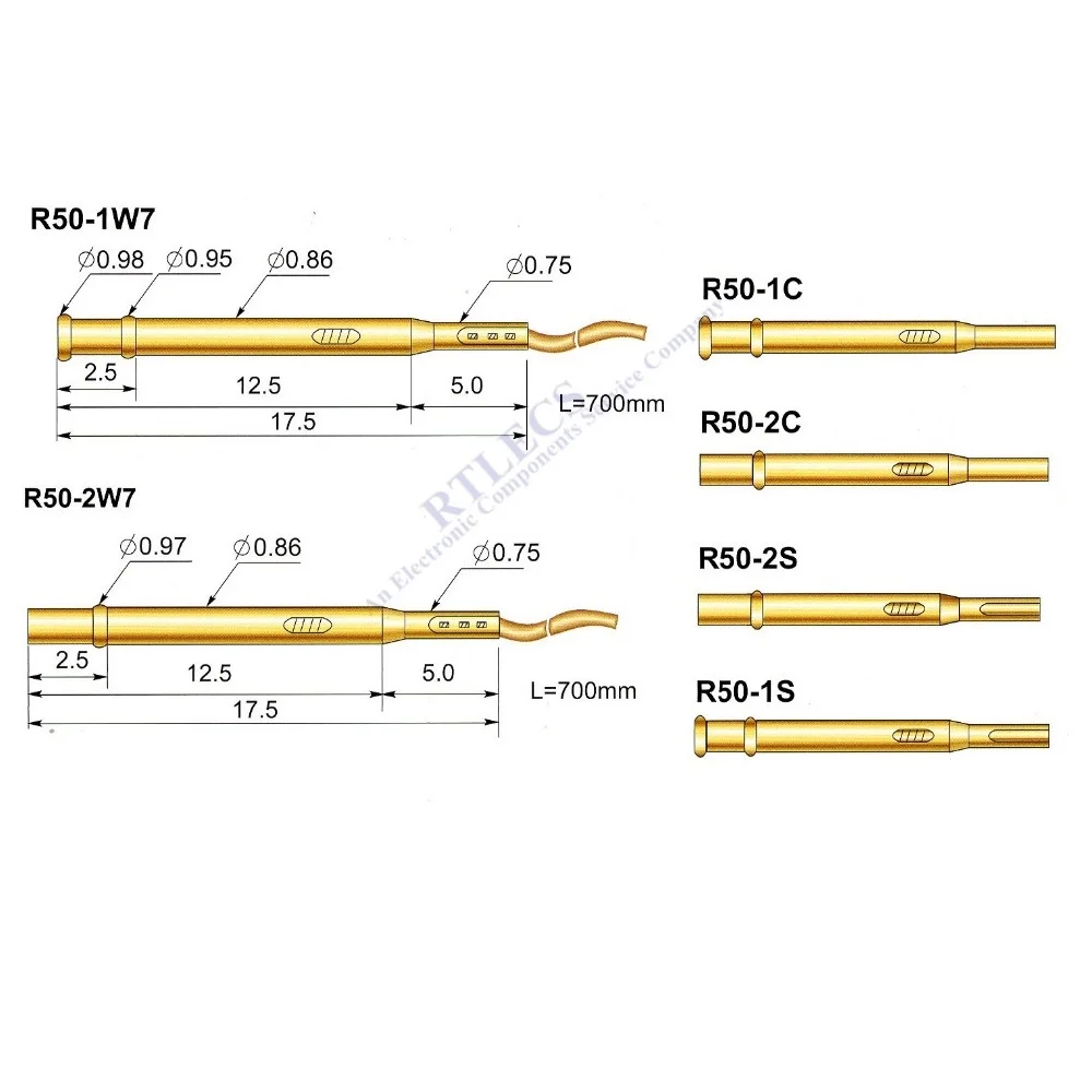 100Pcs-R50-Series-Test-Probe-Receptacle-Length-17-5-MM-Pogo-Pin ...