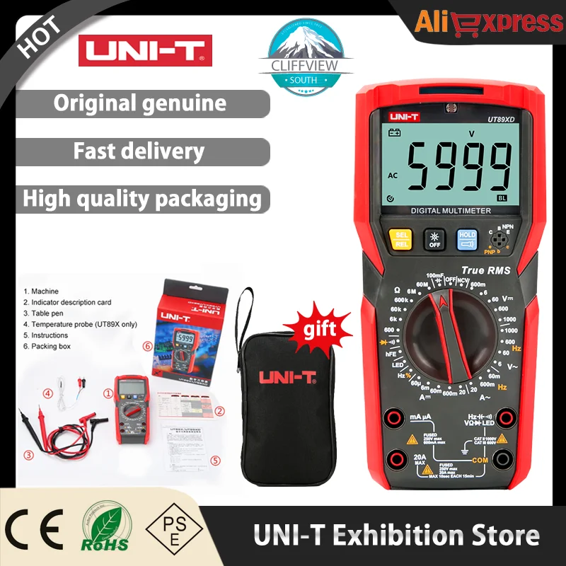 Uni-t Professional Digital Multimeter Ut89x/ut89xd True Rms Ncv 20a ...