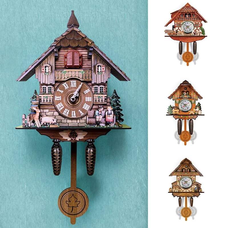 Cuckoo-Clock-Wall-Clock-Handicraft-Vintage-Wooden-Cuckoo-Tree-House ...