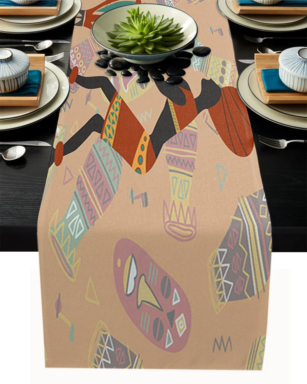 African Women Ethnic Table Runner Modern Wedding Decorations Dinning ...
