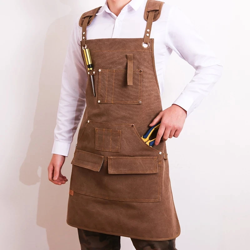 Durable-Goods-craftsman-Apron-Canvas-Cross-Back-Adjustable-Apron-with ...