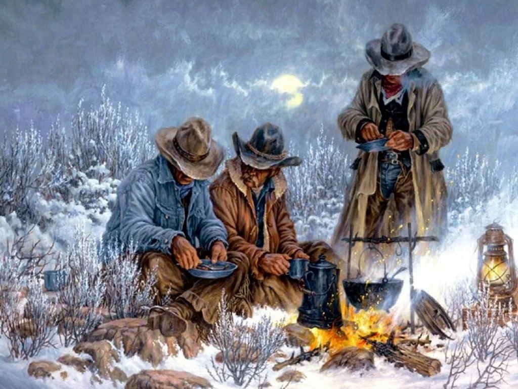 Cowboy Campfire Painting