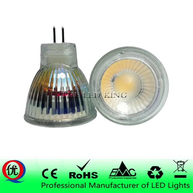 Led Spot Lamp Led Bulb Mr11 Cob 12v 220v Dimmable 2700k Warm White 3w ...
