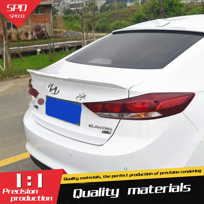 For Hyundai Elantra Spoiler ABS Material Car Rear Wing Primer Color ...