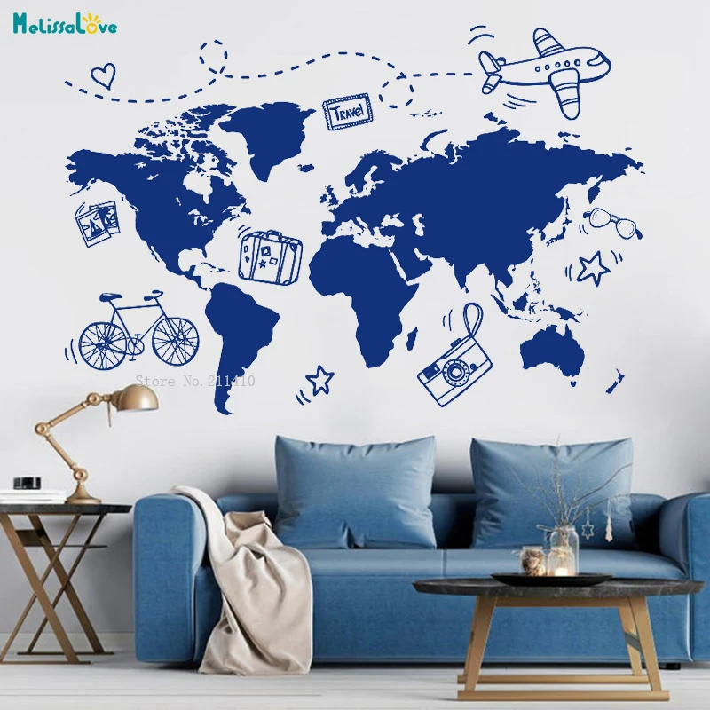Cute World Map Mural