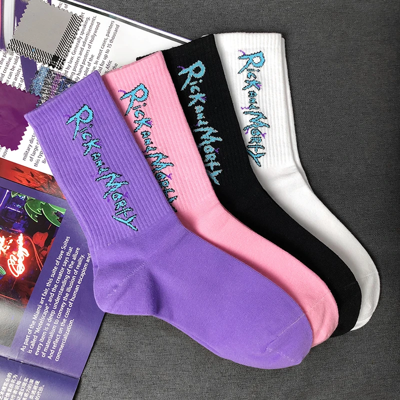 4Pairs-1lot-Fun-Letter-Letter-Printed-Crew-Street-Fashion-Adult-Socks ...
