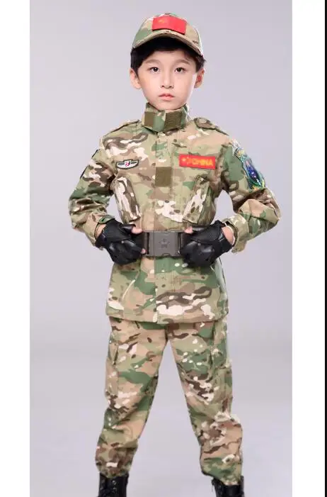 Kids Camouflage Military uniform Children Army Spring Tactical ...