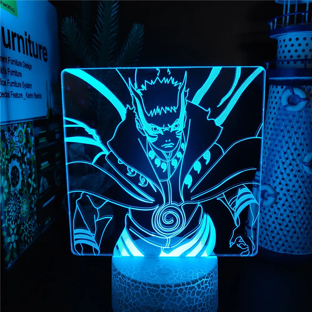 Night Lights Lighting Naruto Uzumaki Baryon Mode LED Night Light Lamp ...