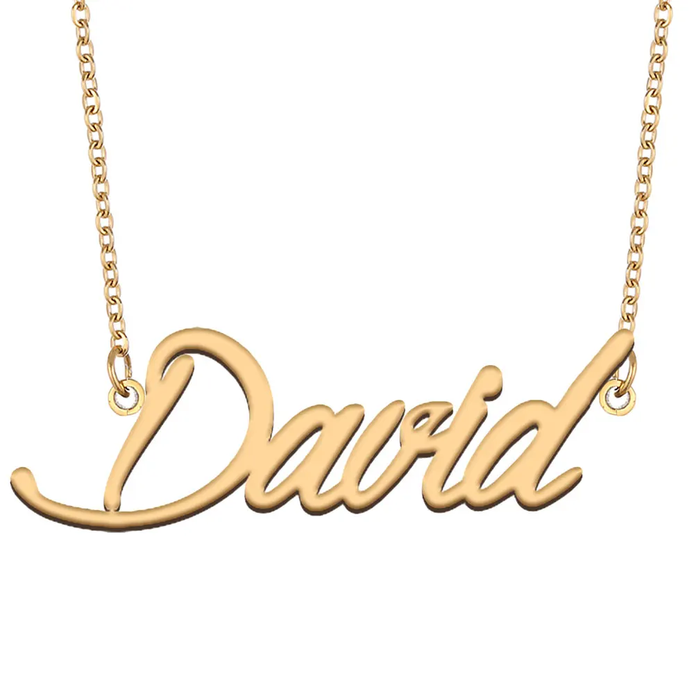 David-Nameplate-Necklace-for-Women-Stainless-Steel-Jewelry-Gold-Plated ...