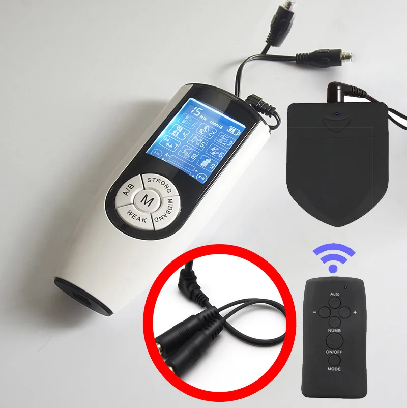 Electro-Shock-Tens-Estim-Unit-Therapy-Machine-Dual-Input-USB-Power-Box ...