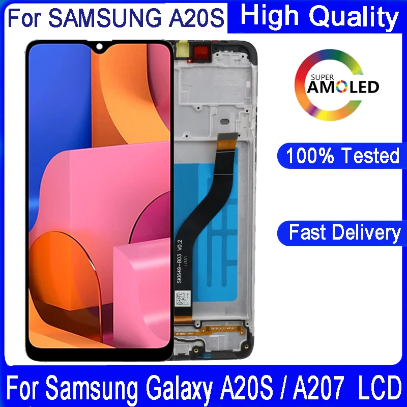 100% Original'' 6.5 '' Lcd For Samsung Galaxy A20s A207 A2070 Sm-a207f ...