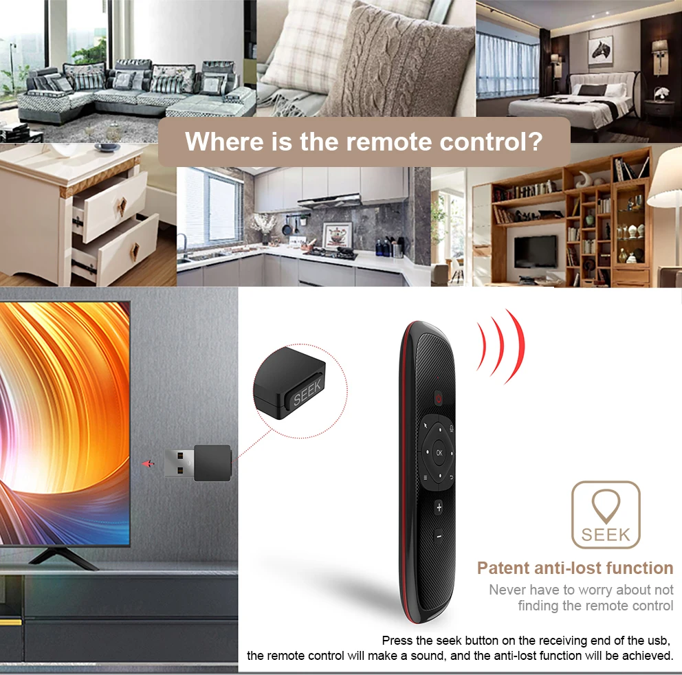 Clavier,Télécommande avec Touchpad tactile,2.4 G,+ microphone ...