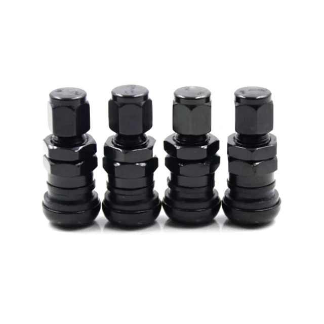 8 Ball Valve Stem Caps Set Of 4 New Black Forged Aluminum Racing Wheels ...