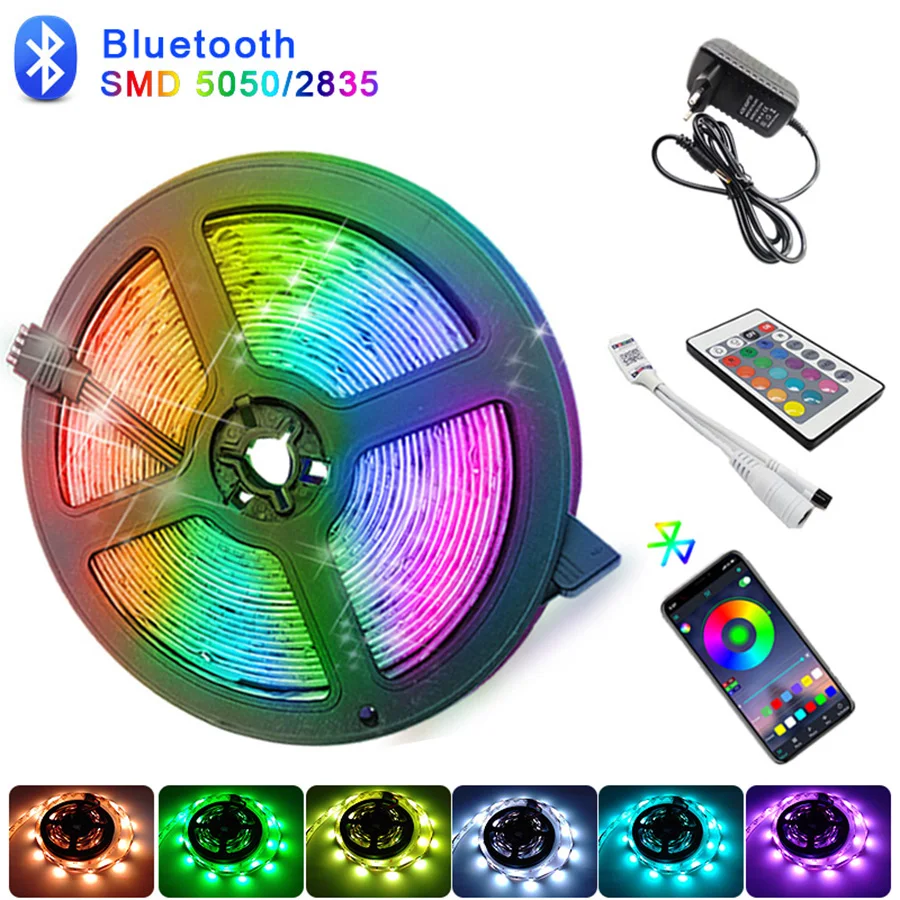 Bluetooth LED Strip Lights 20M RGB 5050 SMD Flexible Ribbon Waterproof ...