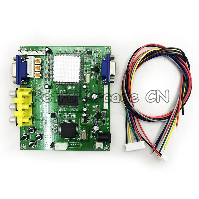 GBS8220 아케이드 게임 CGA, YUV, EGA, RGB 신호 VGA HD 비디오 컨버터 보드, 이중 출력, 비차폐 보호