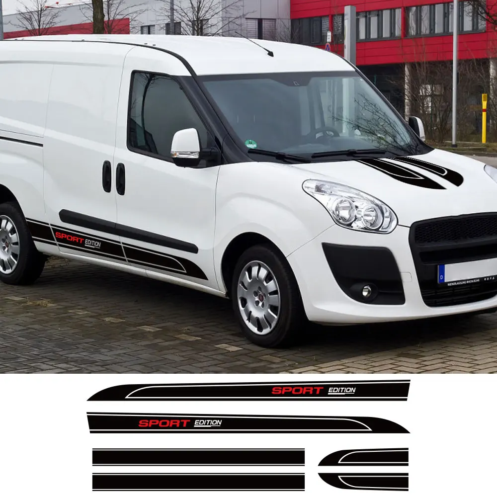 4PCS Car Hood Whole Body Stickers For Fiat Doblo Cargo Panorama ...