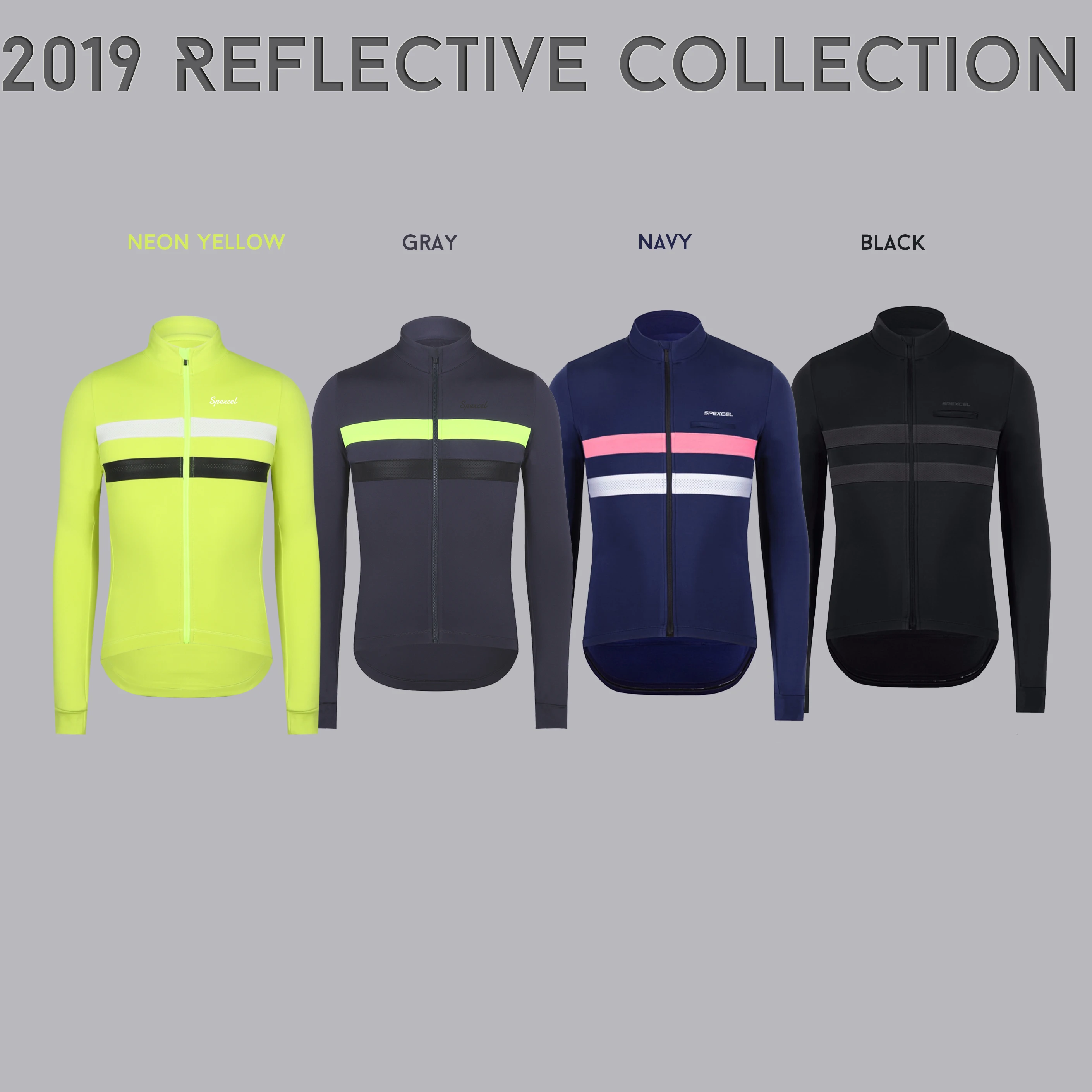 2020 New arrive SPEXCEL Winter Reflective Thermal fleece Cycling Jersey long sleeve Cycling ...
