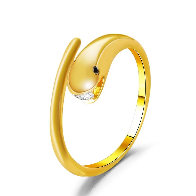 Simple and snake ring cute zircon opening adjustable index finger ring ...