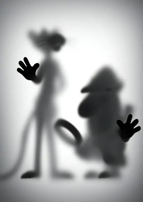 Walt Disney And Mickey Mouse Shadow