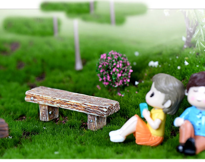 Objets décoratifs,Tabouret de chaise en bois,6 pièces,mignon,féerique,jardin,Miniatures,décor ...