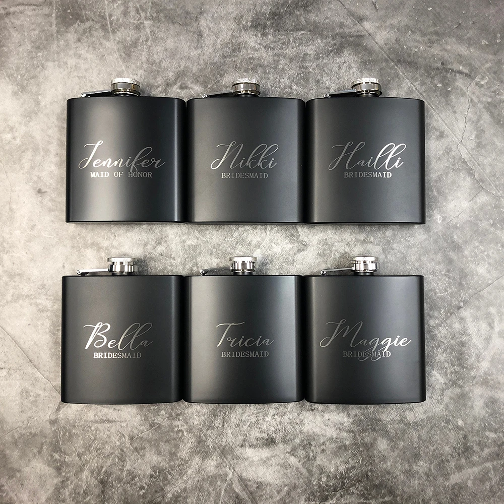 Personalized Hip Flask Liquor Outdoor Portable Pocket Flasks Bridesmaid ...