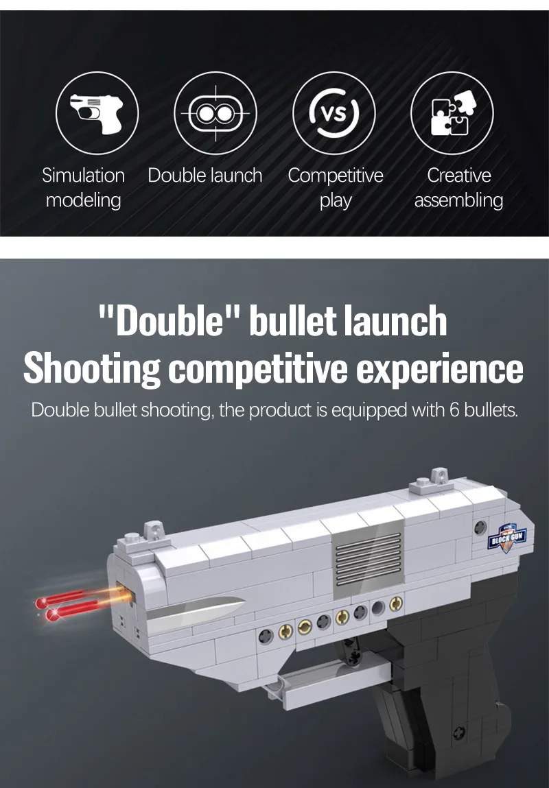 Cada Double-Barreled Pistol Technical Gun - Building Toys