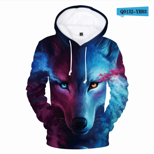 Nieuwe Sudadera con capucha de Lobo, prenda de vestir de talla grande ...
