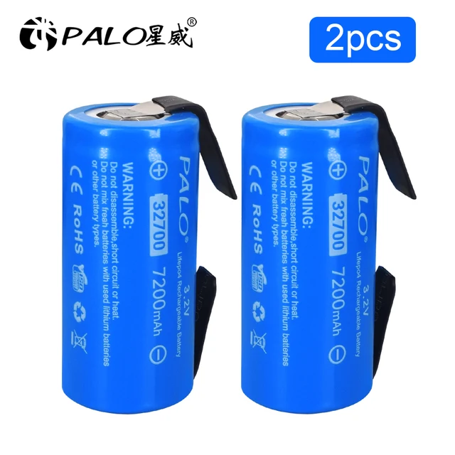 PALO 32700 lifepo4 3.2v 7200mAh 32700 rechargeable battery LiFePO4 cell ...