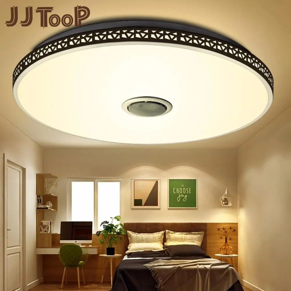 Modern Bluetooth Speaker Ceiling Light Remote Control RGB LED Dimmable ...