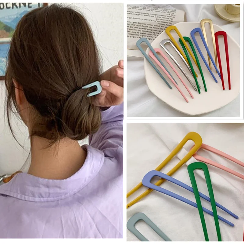 U-Shaped-Hair-Pin-Stick-French-Style-U-Shape-Hair-Clips-Tortoise-Shell ...