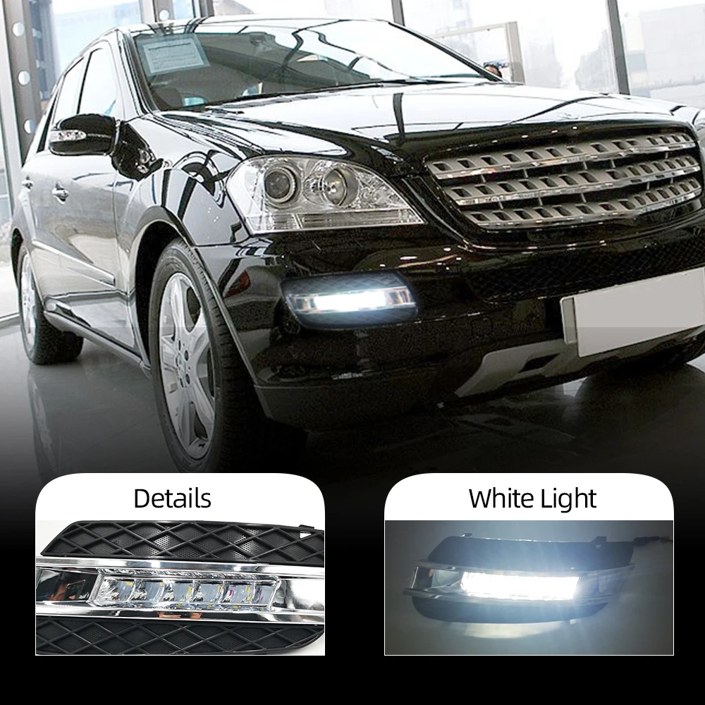 Daytime-Running-Lights-Fog-head-Lamp-cover-car-styling-DRL-For-Mercedes ...