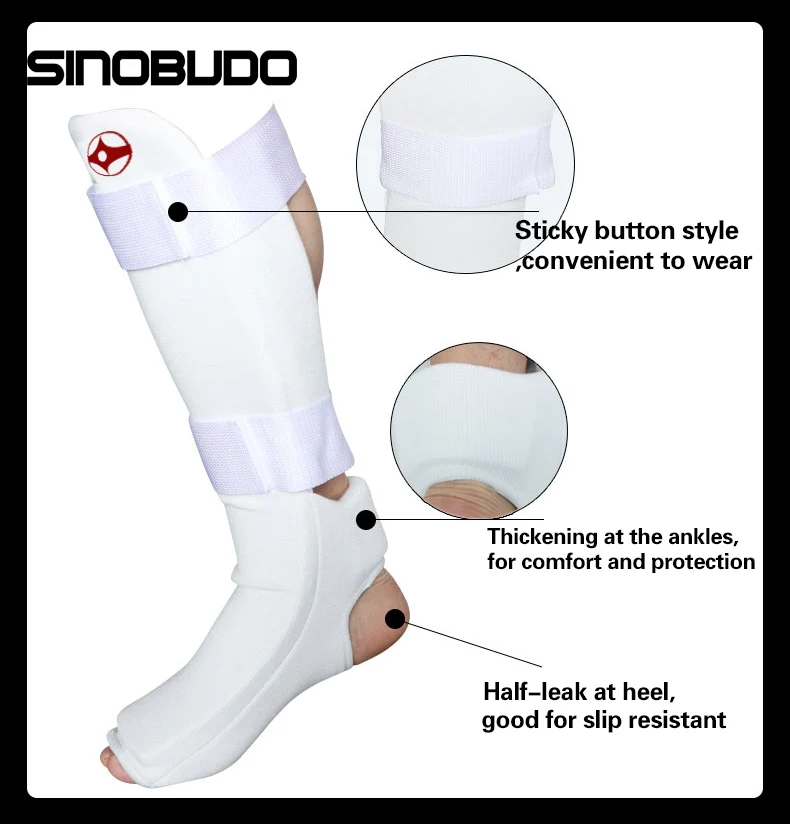Kick Boxing Taekwondo Shank Protectors | White Shin Guard Karate ...