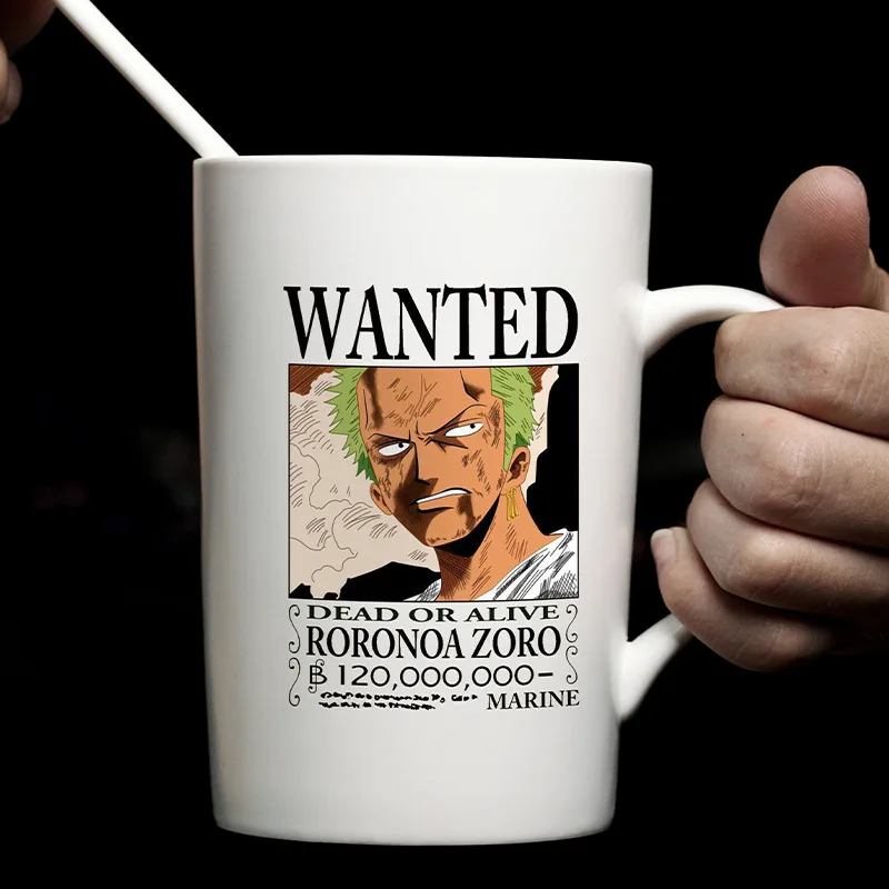 One Piece Coffee mug ceramic cup with cover and spoon | One piece ...