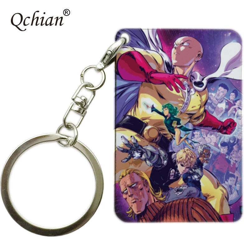 drop shipping Anime One Punch Man Print wooden Keychain Saitama ...