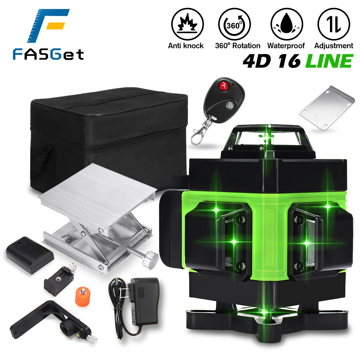 FASGET-Laser-Level-16-Lines-4D-Self-Leveling-360-Horizontal-And-Vertical-Cross-Super-Powerful ...