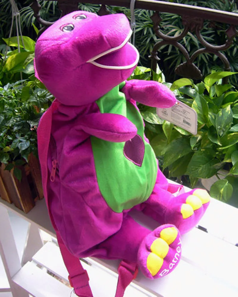 Movie-Cartoons-Barney-Plush-Toy-Backpack-Children-s-Backpack-Shoulder ...